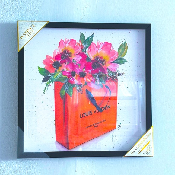 Z Gallerie | Art | Lv Shopping Bag Art Glass Frame Artwork Boujee Decor ...